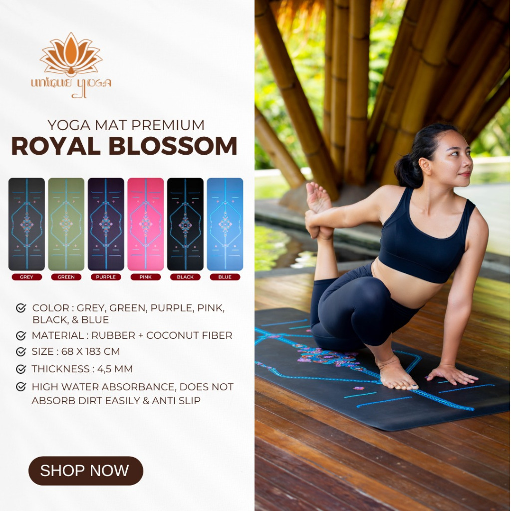 Jual Yoga Mat Premium Royal Blossom / Yoga Mat Premium Rubber Blossom Align / Matras Yoga Anti ...