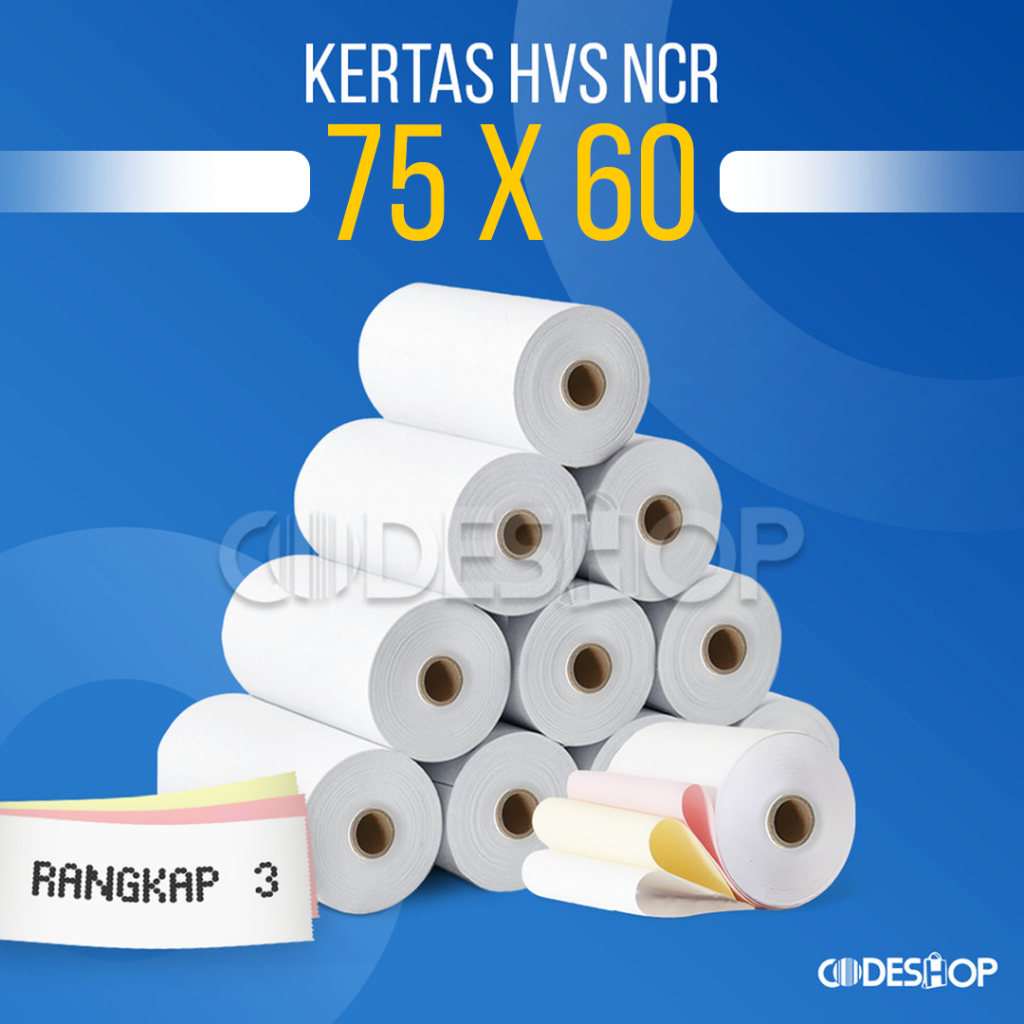 Jual Kertas NCR Ukuran 75x60 mm ( 3 Ply ) Struk Printer Dot Matrix ...
