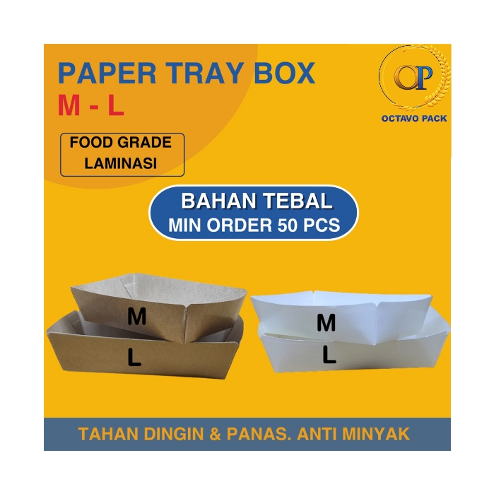 Jual Paper Tray Polos / Paper Tray Kraft / Paper Tray Size M L / Piring ...