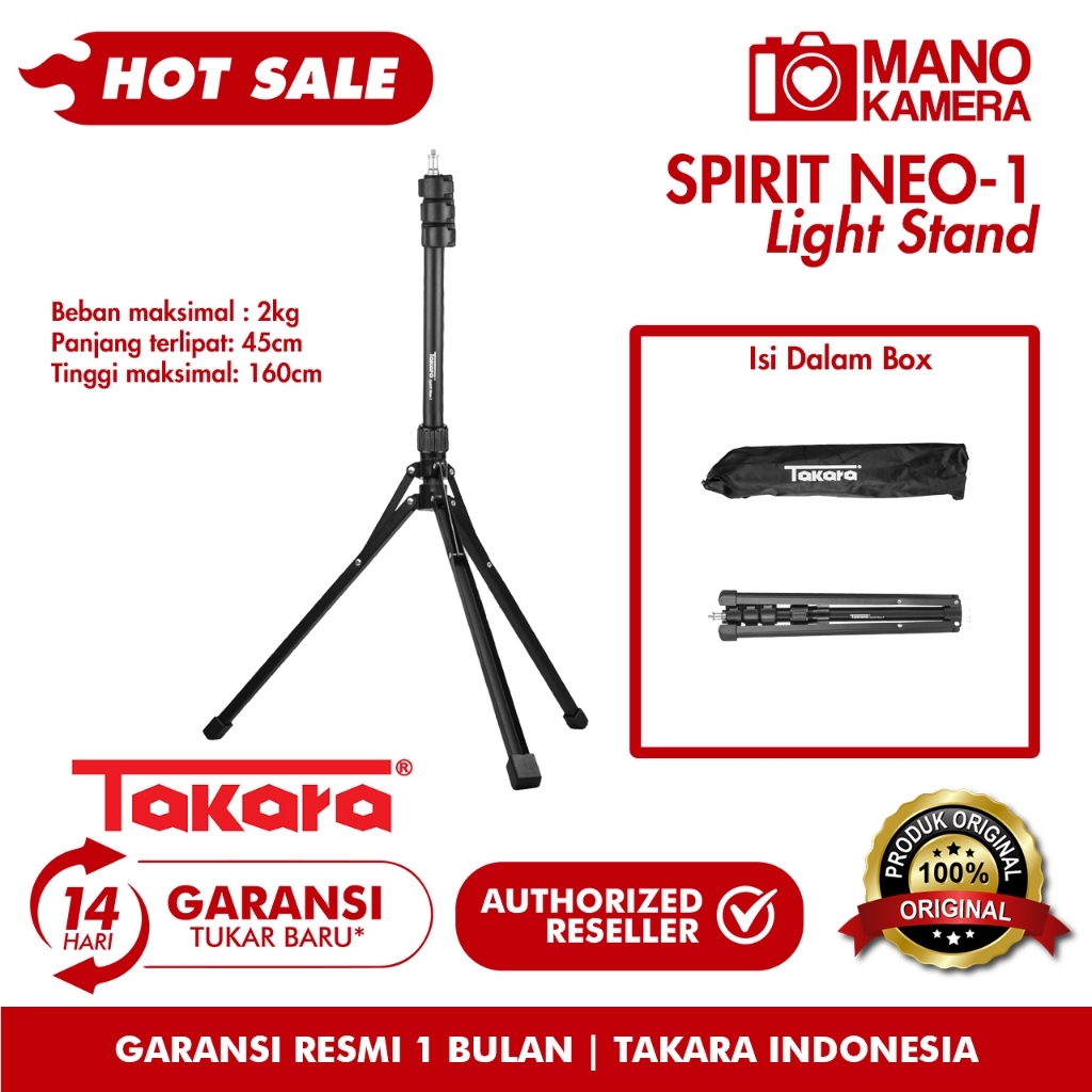 Jual Takara SPIRIT NEO-1 Compact Light Stand Tripod for Lightning ...