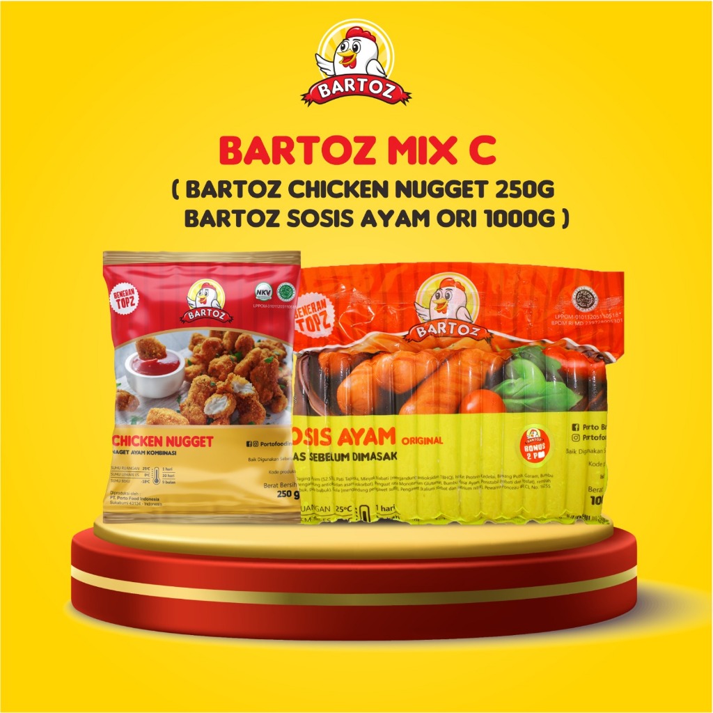 Jual Bartoz Mix C - Bartoz Chicken Nugget 250 g & Bartoz Sosis Ayam Ori ...