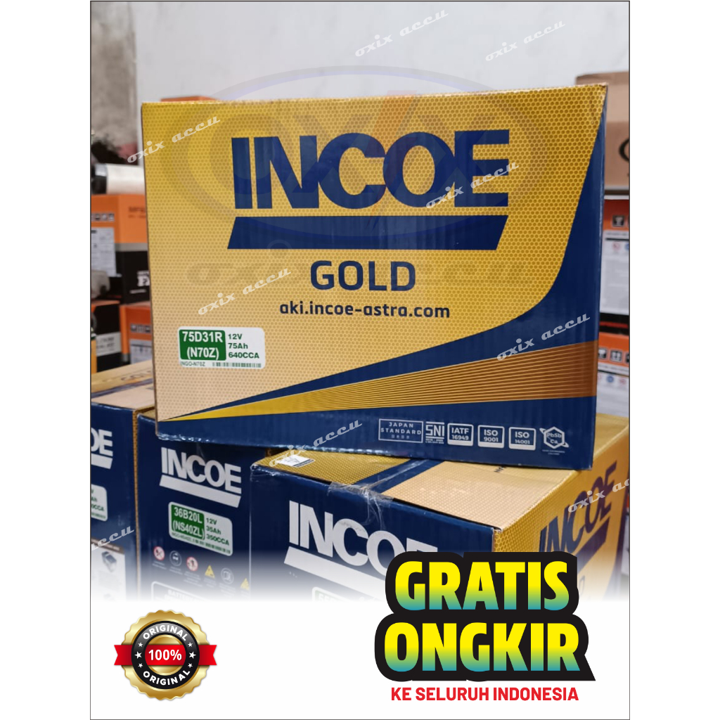 Jual Incoe Gold N70Z / 75D31R Aki Mobil Original | Shopee Indonesia