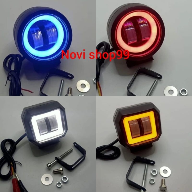 Jual lampu LED tembak sorot bulat kotak 20watt 4D mobil motor daymaker ...