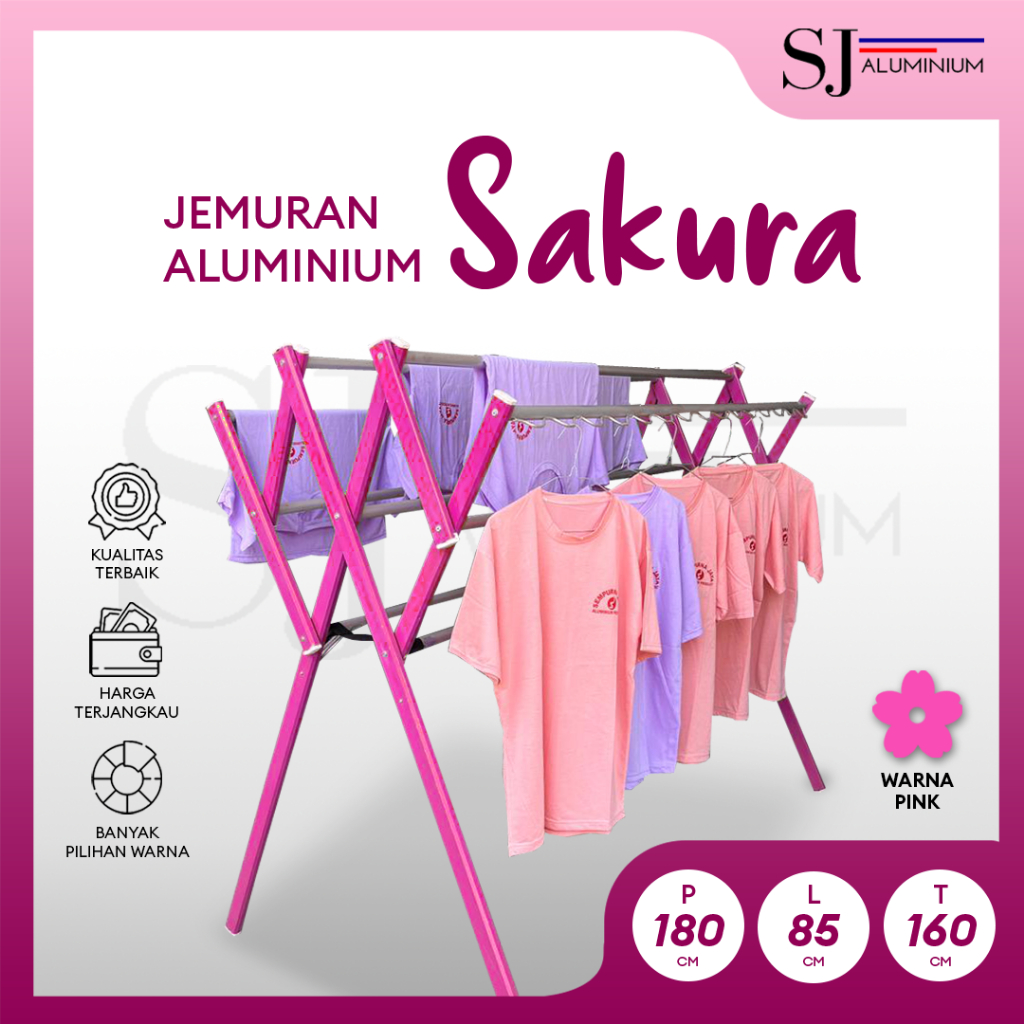 Jual [SAKURA] Jemuran Lipat Aluminium / Jemuran Pakaian & Baju ...
