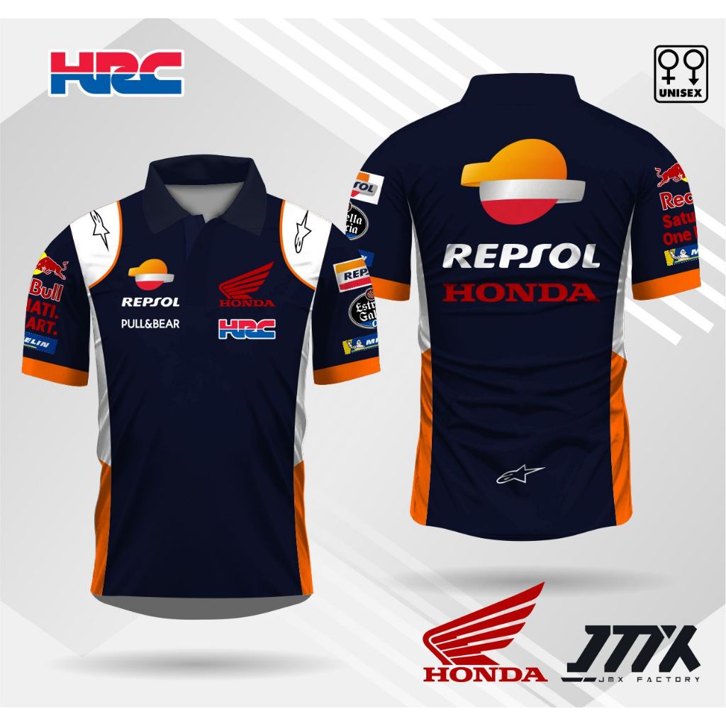 Jual jersey crew team honda hrc motogp baju team honda kaos racing free ...
