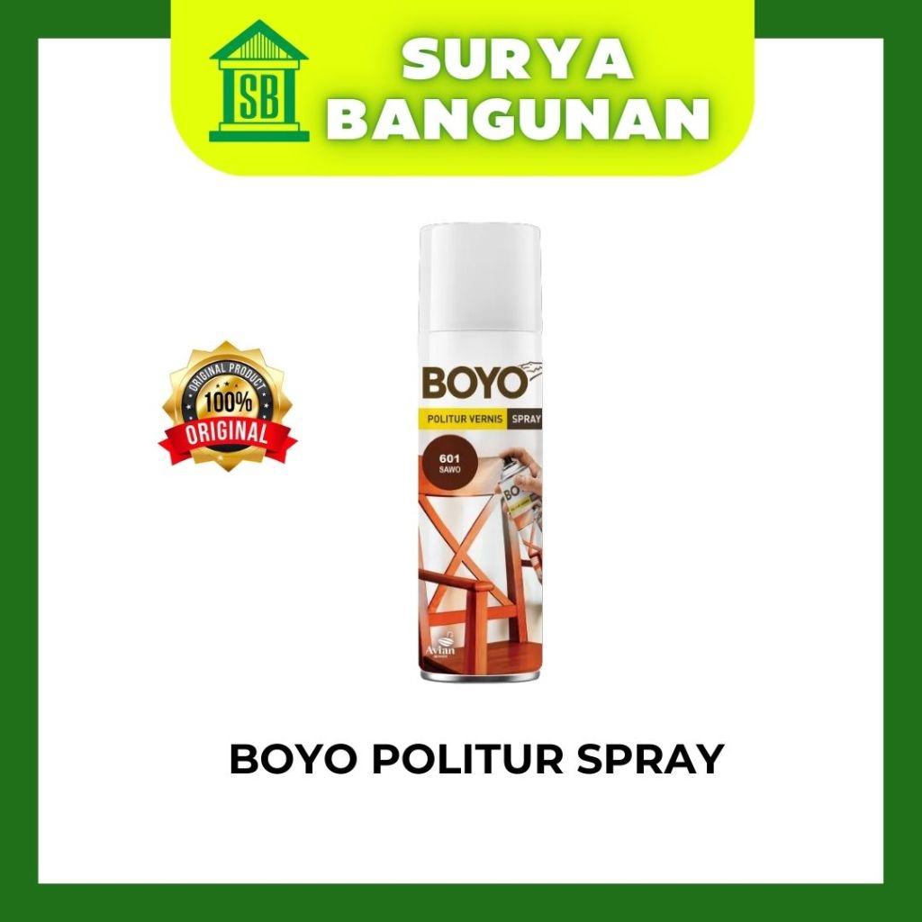 Jual Avian Boyo Politur Spray Cat Semprot Pelapis Kayu Warna 400 cc ...