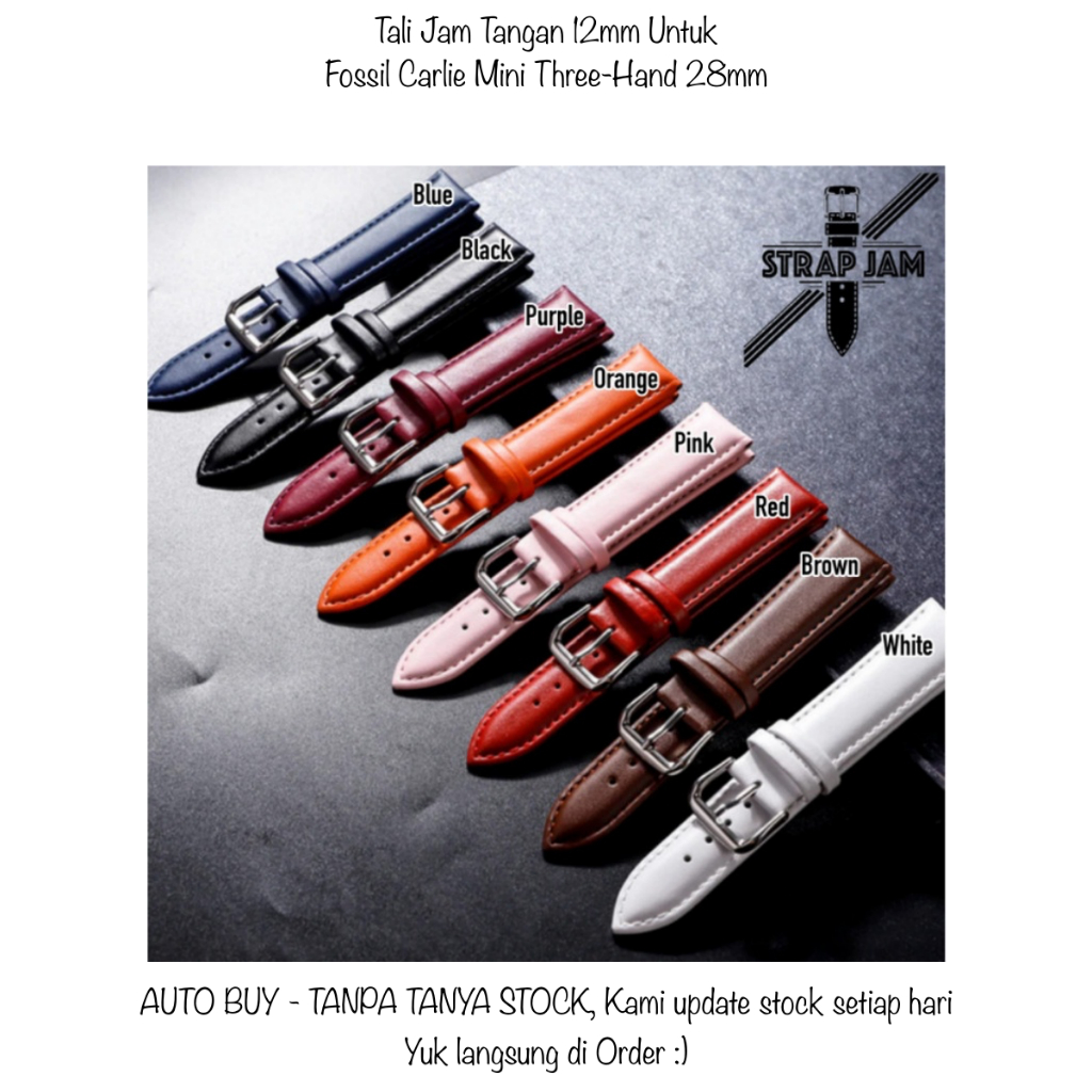 Jual WMN 12mm Tali Jam Tangan Kulit Untuk Fossil Carlie Mini Three-Hand ...