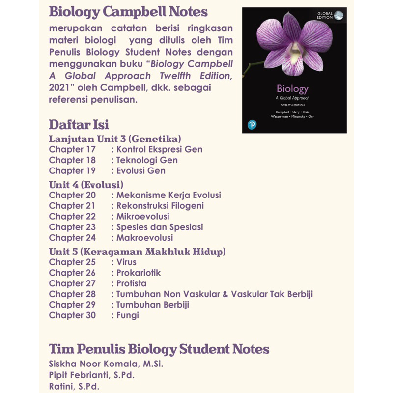 Jual Biology Campbell Notes Edisi 12 (2021) by biology student notes ...