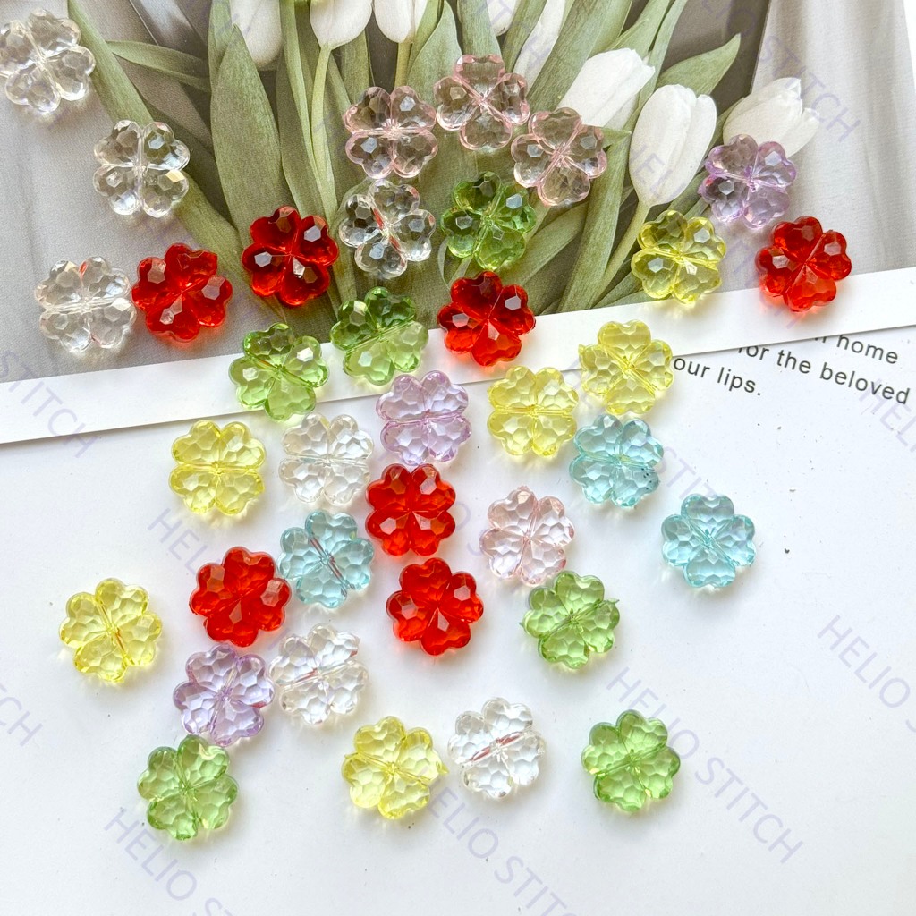 Jual 10 gr Manik-manik mote Transparan - Semanggi Clover type B (13x7MM ...
