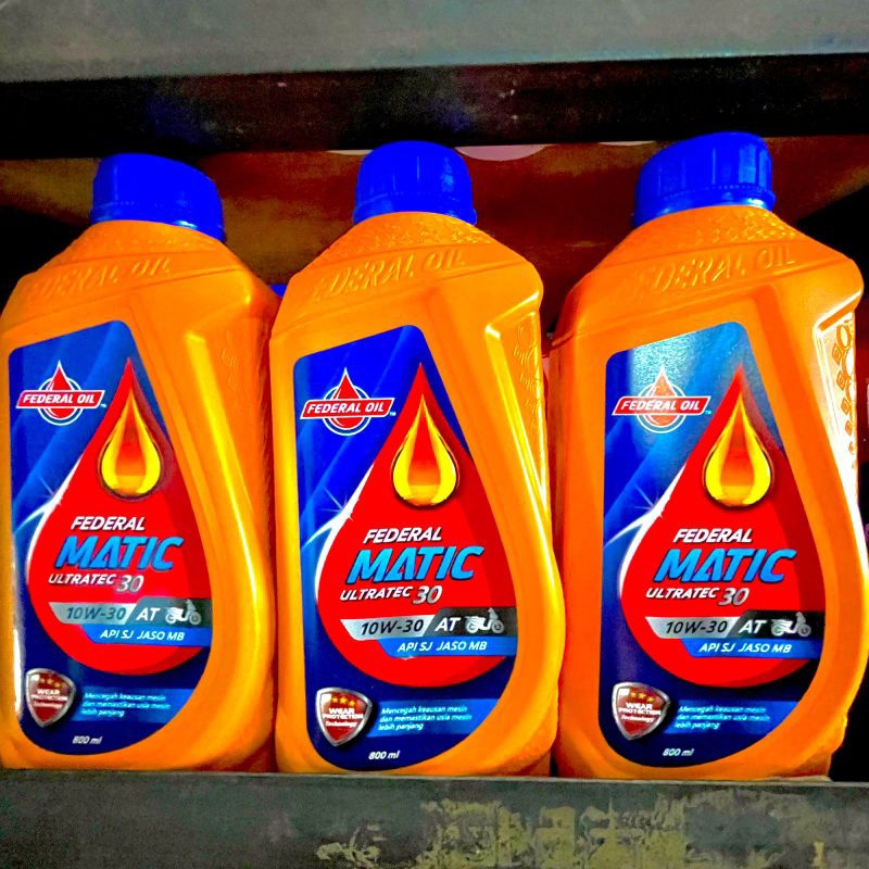 Jual OLI MOTIR FEDERAL MATIC ULTRATEC BOTOL ORANGE 10W30 800ML OROGINAL ...