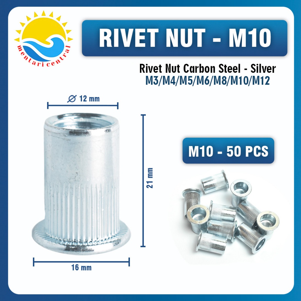 Jual rivet nut / rivnut / mur tanam furniture knockdown 50 pcs | Shopee ...
