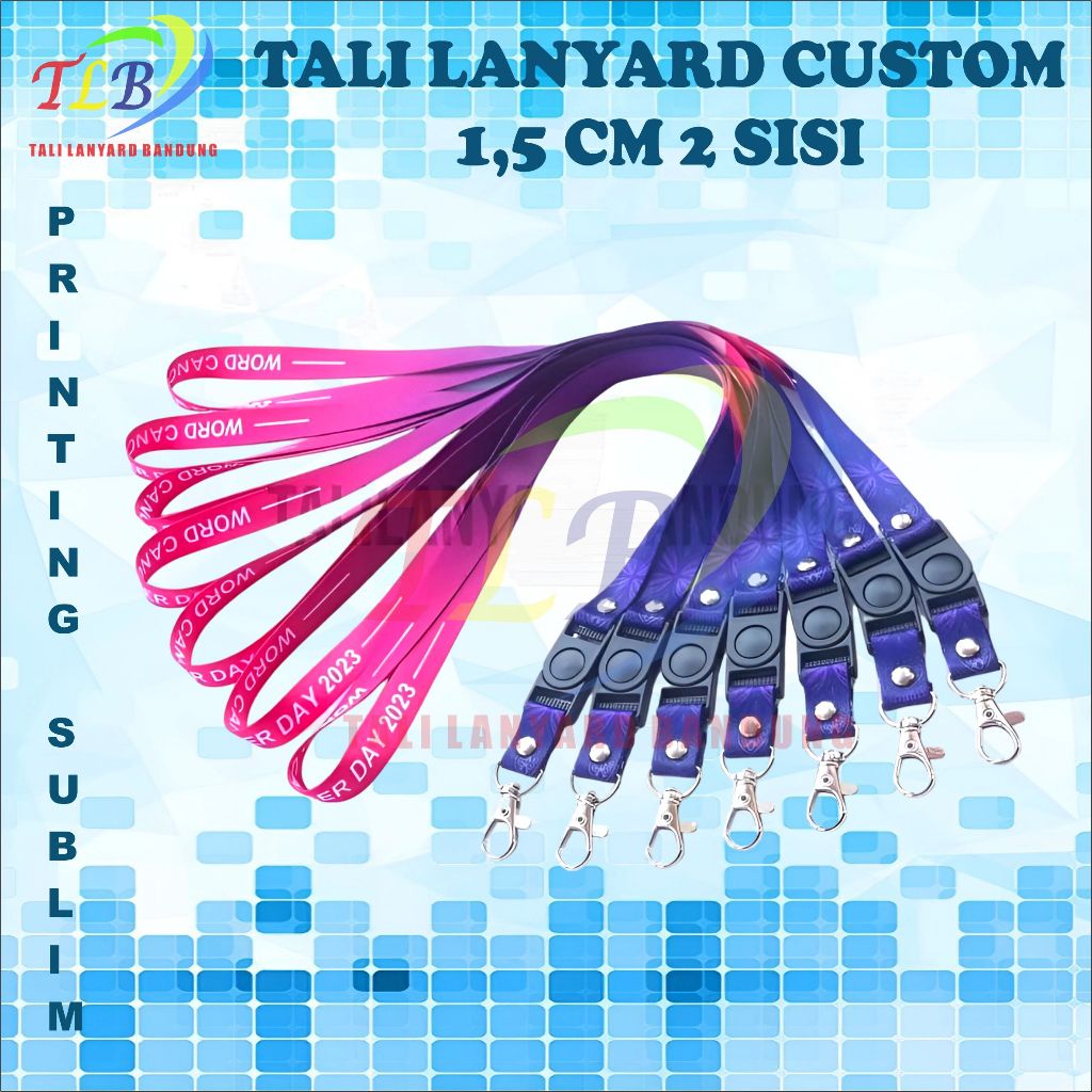 Jual TALI LANYARD ID CARD CUSTOM 1,5 CM / CETAK LANYARD ID CARD ...