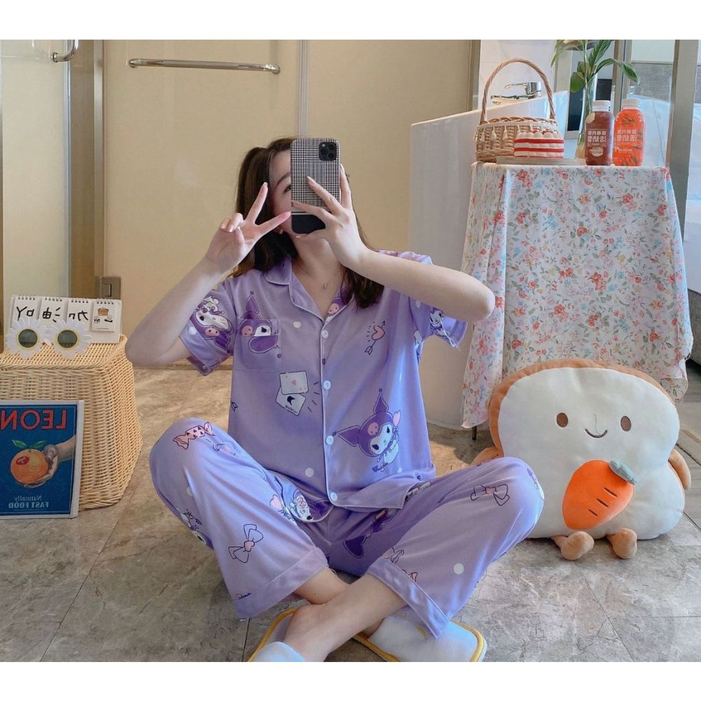 Jual PIYAMA CINNAMOROLL MELODY KUROMI HELLO KITTY POMPOMPURIN POCHACCO ...