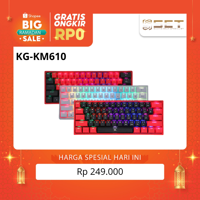 Jual Komic Mechanical Hotswap Gaming Keyboard 60% / 61 Keys RGB KG ...