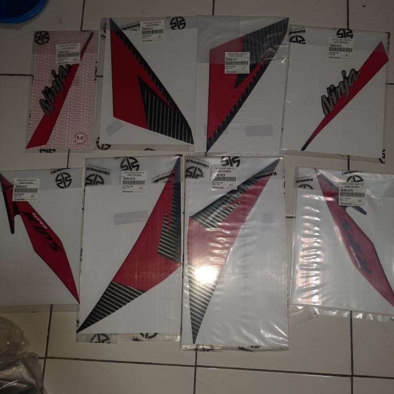 Jual STIKER STRIPING FULL SET NINJA RR NEW 2014 MERAH ORIGINAL | Shopee ...