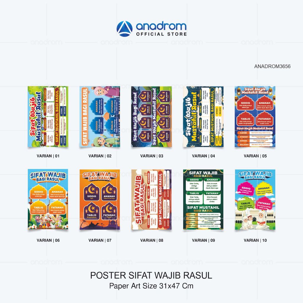 Jual Poster Sifat Wajib Rasul | Poster Edukasi Sifat Rasul Yang Wajib ...