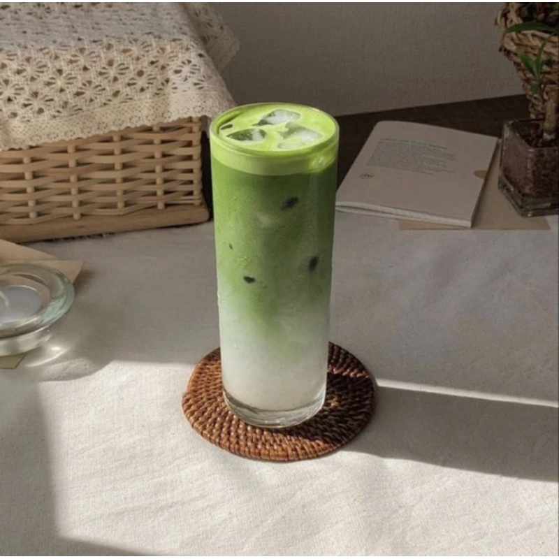 Jual Gelas Cafe Korean Aesthetic Citinova Bamboo Glass Latte Matcha ...
