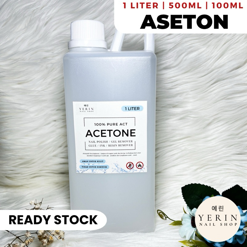 Jual YERIN | ASETON / ACETON MURNI / ACT Pure 100% 1 LITER Pembersih Kutek | Nail Polish Remover ...