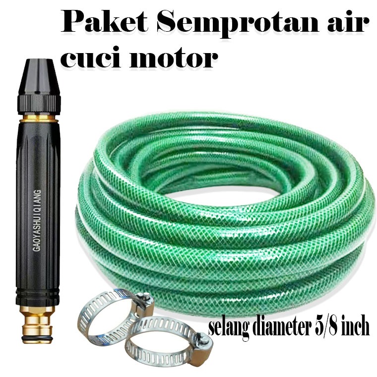 Jual Paket Selang Serat HIJAU diameter 5/8 Panjang 5 Meter - Air ...