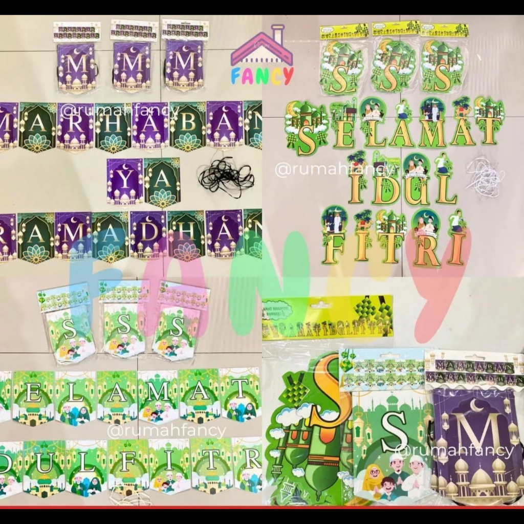 Jual Bunting Flag Banner Set Selamat Idul Fitri FREE TALI Banner ...