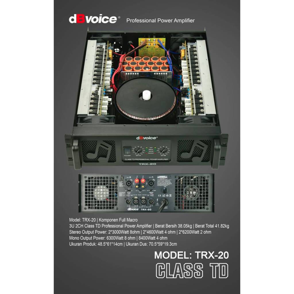 Jual POWER AMPLIFIER DBVOICE TRX20 TRX 20 ORIGINAL | Shopee Indonesia