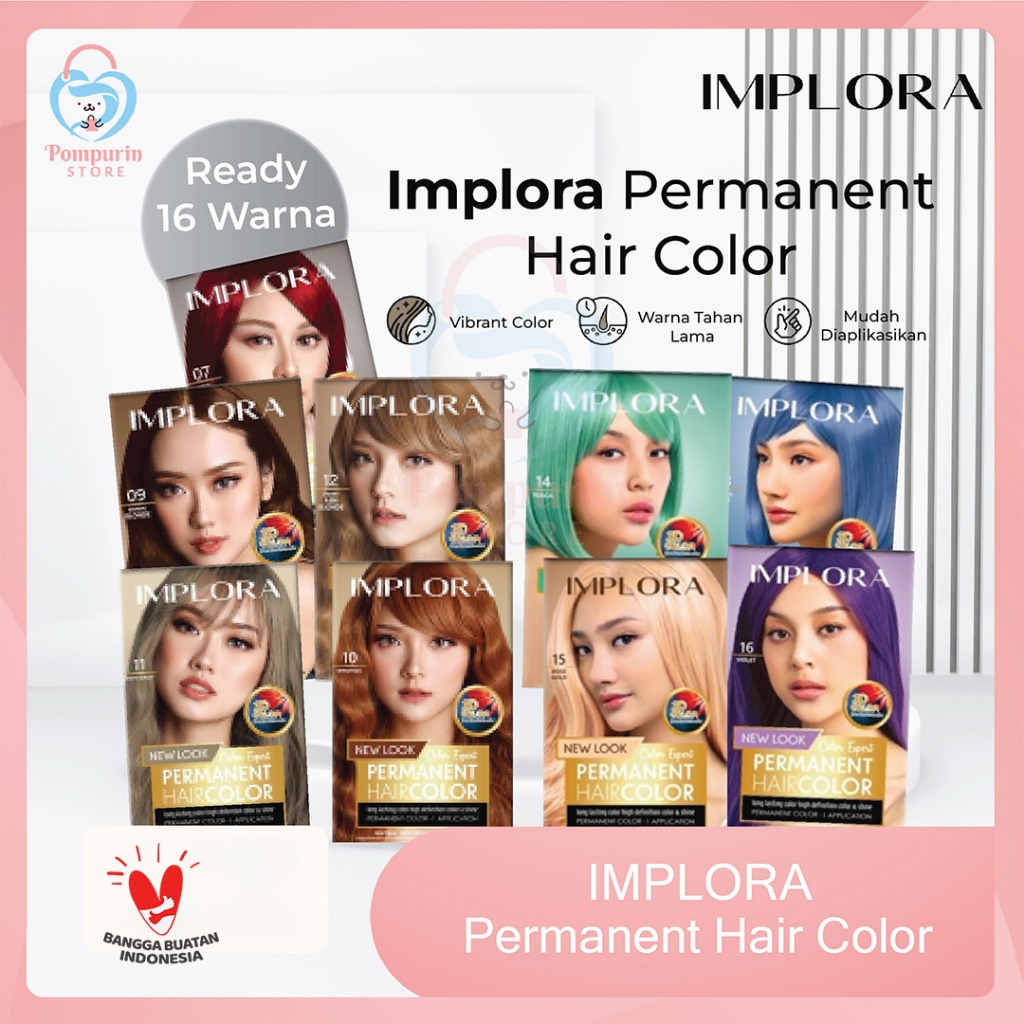 Jual Implora Permanent Hair Color 16 Warna (Semir Rambut) | Shopee ...