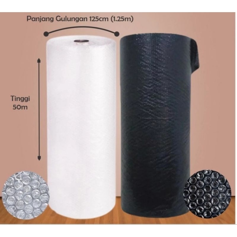Jual Bubble Wrap 1 Roll Premium Hitam & Putih ( 125 cm x 50 m) | Shopee ...