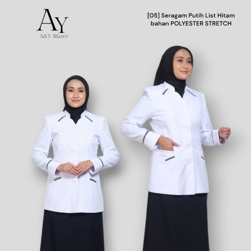 Jual [05] A&Y Blazer Baju Seragam PDH Guru / PNS PPPK P3K Wanita Warna ...