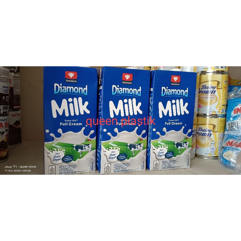 Jual Susu UHT diamond full cream 1 liter ( INSTANT/SAMEDAY) | Shopee Indonesia