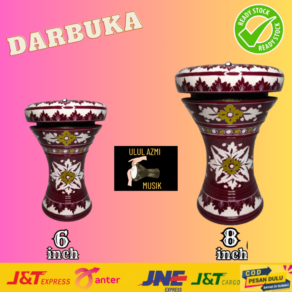 Jual DUMBUK BATU 8 INCH MOTIF BATIK HITAM SILVER MIKA POWER BEAT ...