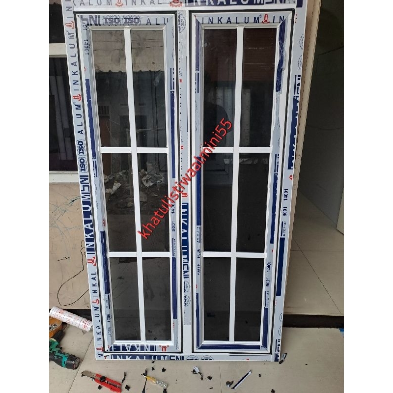 Jual jendela alumunium 2 daun 100x100 ALUMINIUM MERK INKALUM LEBIH ...