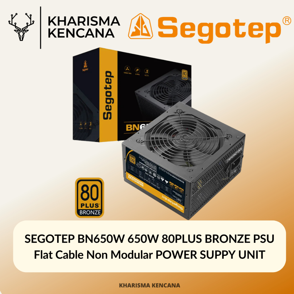 Jual SEGOTEP BN650W 650W 80PLUS BRONZE PSU Flat Cable NON MODULAR POWER ...