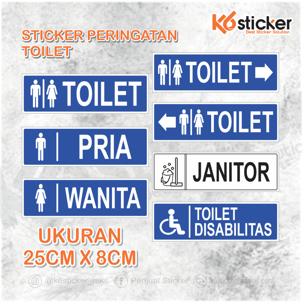 Jual Sticker Toilet Waterproof Toilet Pria Wanita Petunjuk Arah Toilet ...