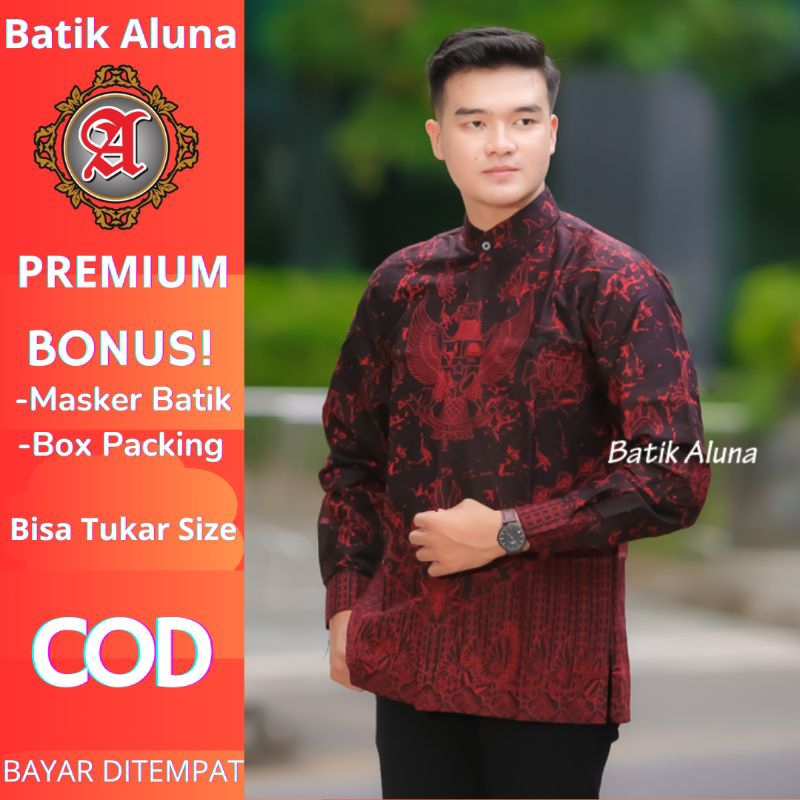 Jual BATIK KOKO PRIA LENGAN PANJANG WARNA MARUN BATIK KOKO PREMIUM BAJU ...