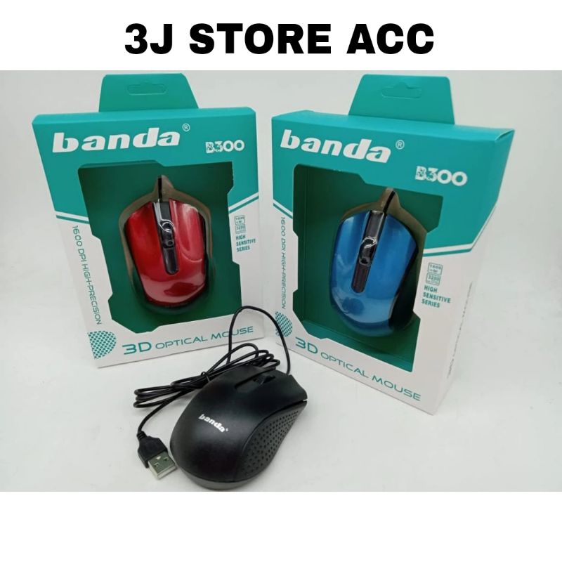 Jual MOUSE BANDA B300 USB FOR KOMPUTER PC LAPTOP | Shopee Indonesia