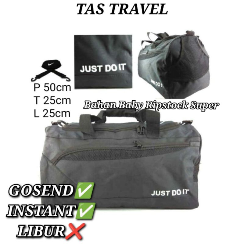 Jual tas travel bag tas selempang hitam GO grosir duffle bag dufle gym ...