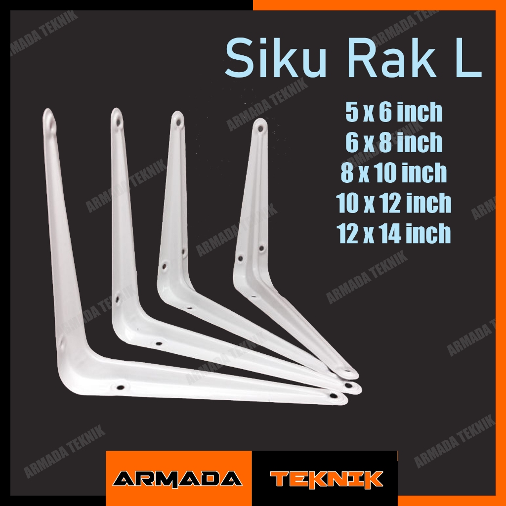 Jual Siku Rak Siku L Dinding Plat Besi Shelf Bracket Berbagai Ukuran ...