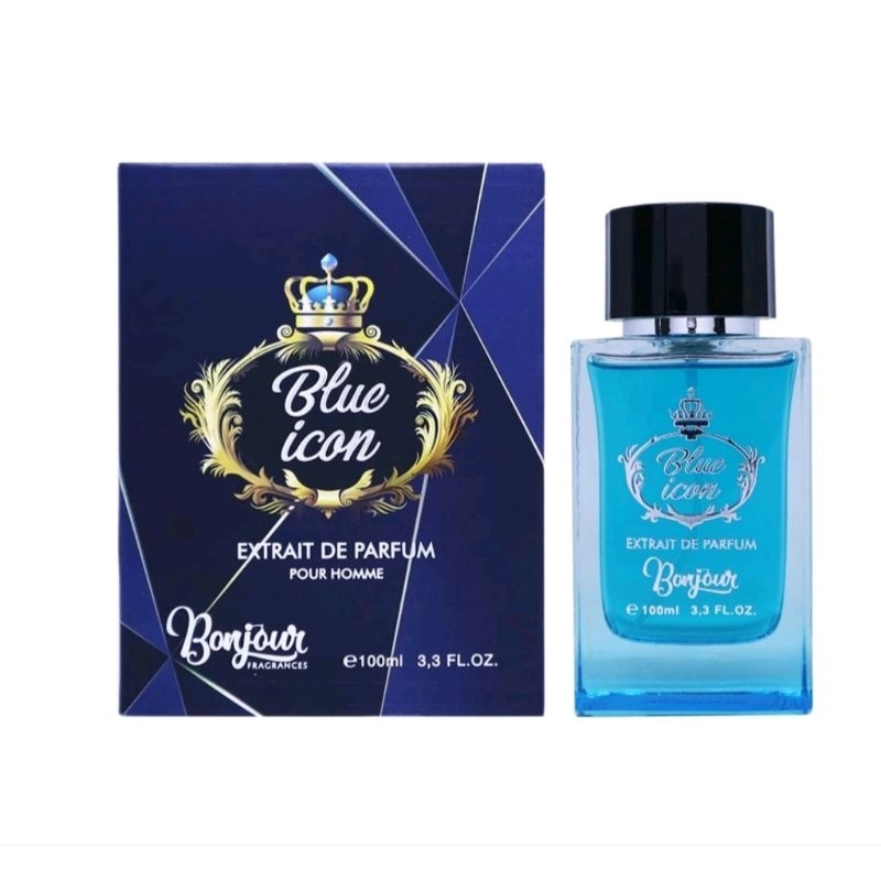 Jual bonjour parfume blue icon 100 ml extrait de parfum | Shopee Indonesia