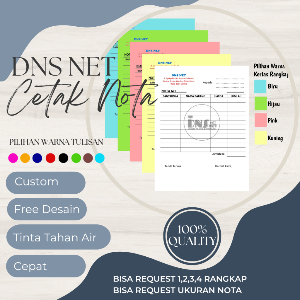 Jual CUSTOM CETAK NOTA FULL COLOUR 1 PLY / 2 PLY / 3 PLY / 4 PLY | NOTA ...