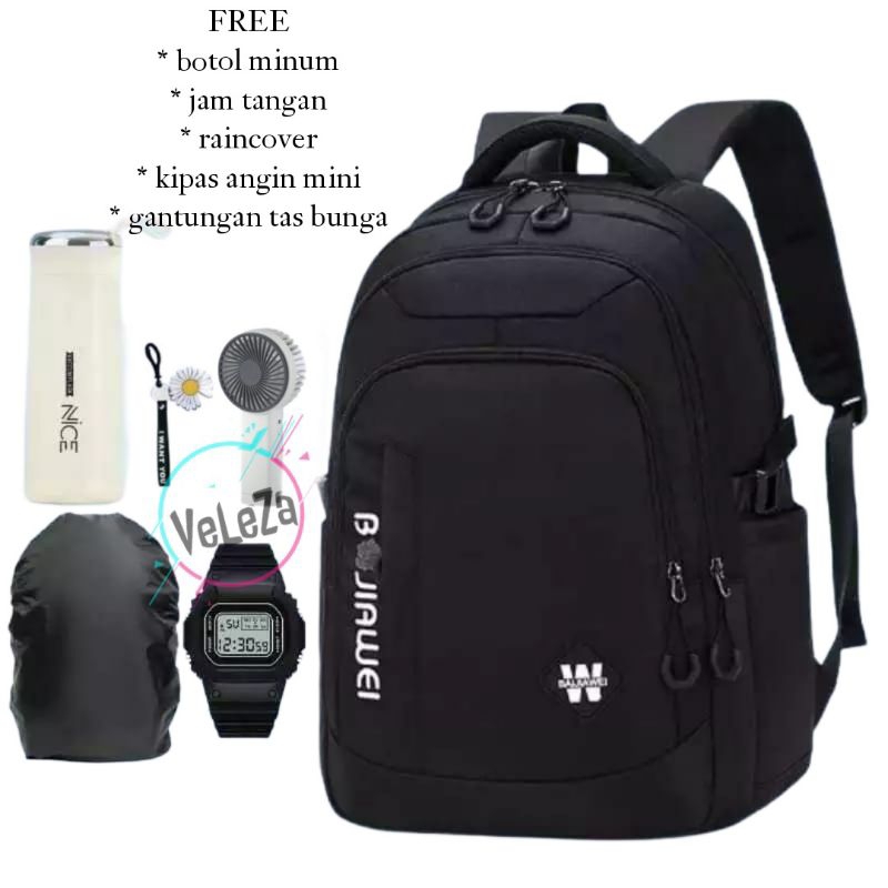 Jual Tas Ransel Anak Sekolah Remaja SD SMP SMA Kapasitas Tas Besar Mode Weibo Free Botol Minum ...