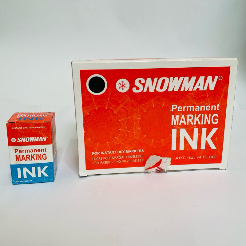 Jual Tinta Spidol SNOWMAN Permanent Marking Ink Hitam | Shopee Indonesia