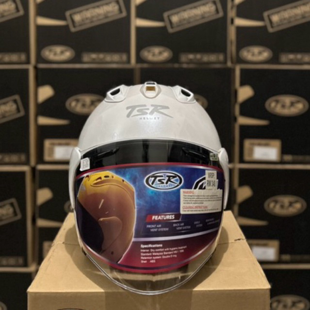 Jual HELM TSR VZ RAM GLASS WHITE | Shopee Indonesia