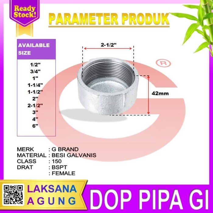 Jual Dop Besi 2 inch Galvanis | Cap plug Tutup pipa drat dalam | Shopee ...