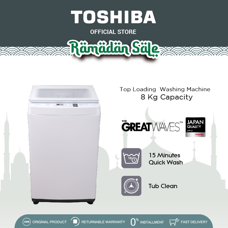 Jual TOSHIBA Mesin Cuci Top Loading 8kg Model AW-M901BN(WK) / Bukaan Atas/1 Tabung | Shopee ...