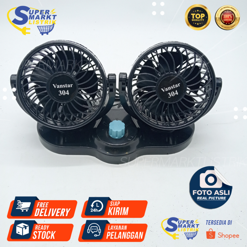 Jual KIPAS ANGIN MOBIL DOUBLE HEADED FAN 24 V VANSTAR 304 harga menarik ...