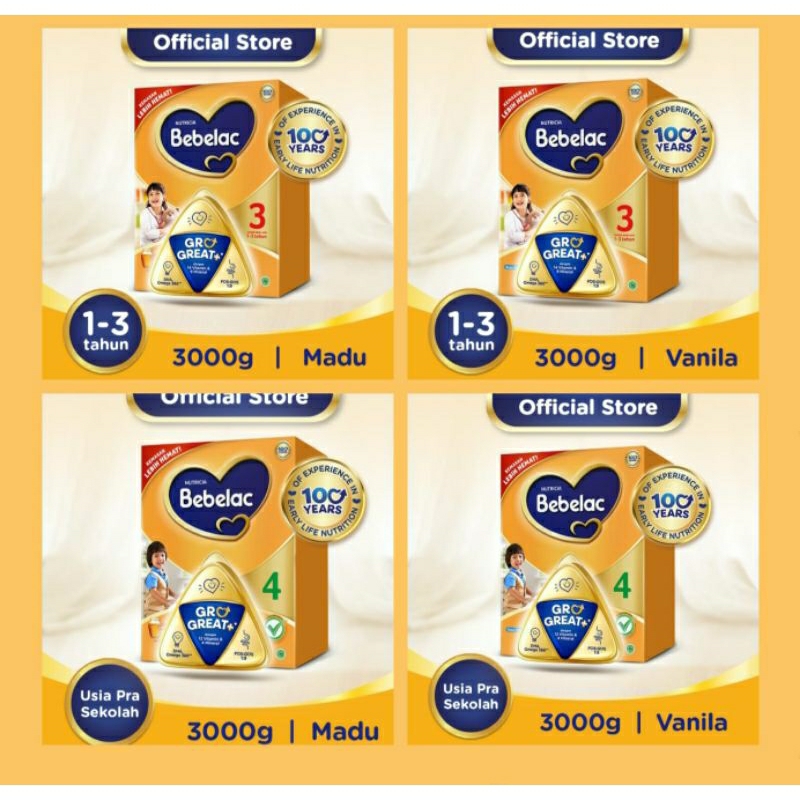 Jual Bebelac 3,bebelac 4 rasa madu vanila 1800gr, 3000gr | Shopee Indonesia