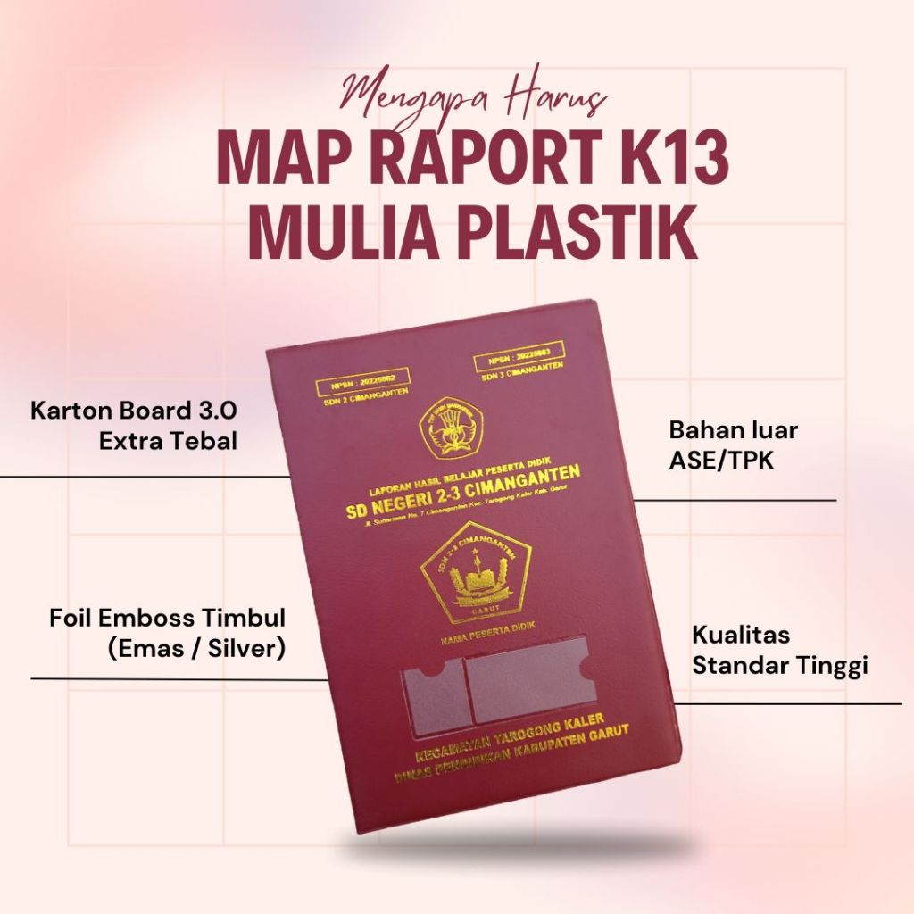 Jual Mulia Plastik | Map Raport dan Map Ijazah Custom Nama dan Logo ...