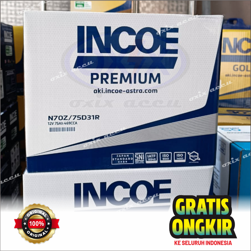 Jual Incoe Premium N70Z / 75D31R 12V 75Ah Original - Aki Truck, L300 ...