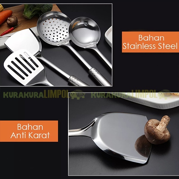 Jual Spatula Stainless Set 4 Pcs Sutil Alat Menggoreng | Shopee Indonesia