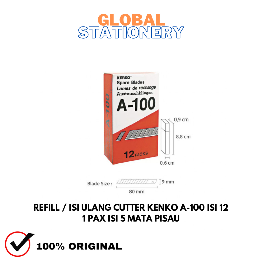 Jual REFILL / ISI CUTTER KENKO A100 / A-100 ISI 12PCS | Shopee Indonesia